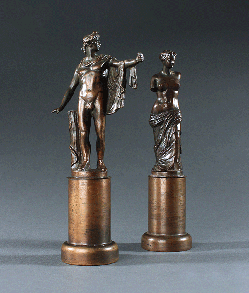 Pair of Grand Tour Apollo and Venus Bronzes.