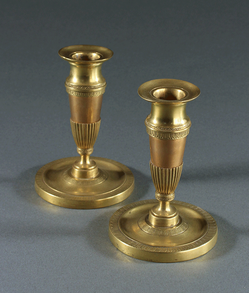 Pair Of Early 19th Century English Regency Candlesticks.