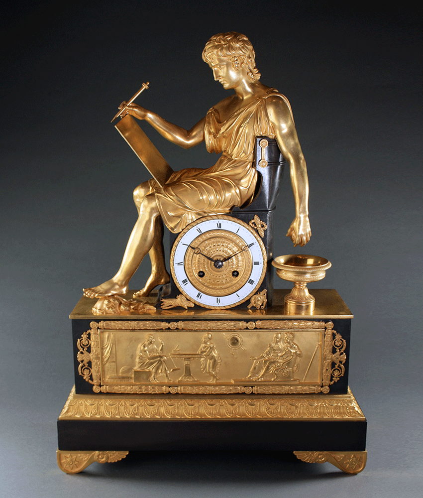 Rare French Empire Alexander the Great mantel clock.