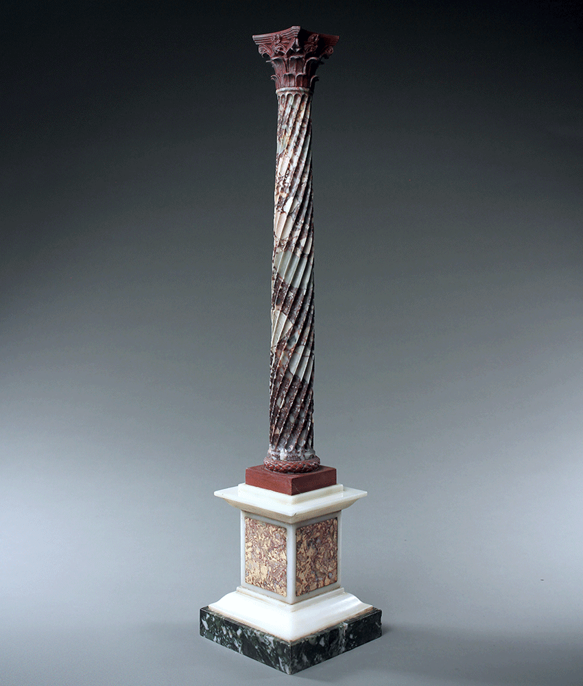 Rare Large Grand Tour Specimen Marble Strigil Column.