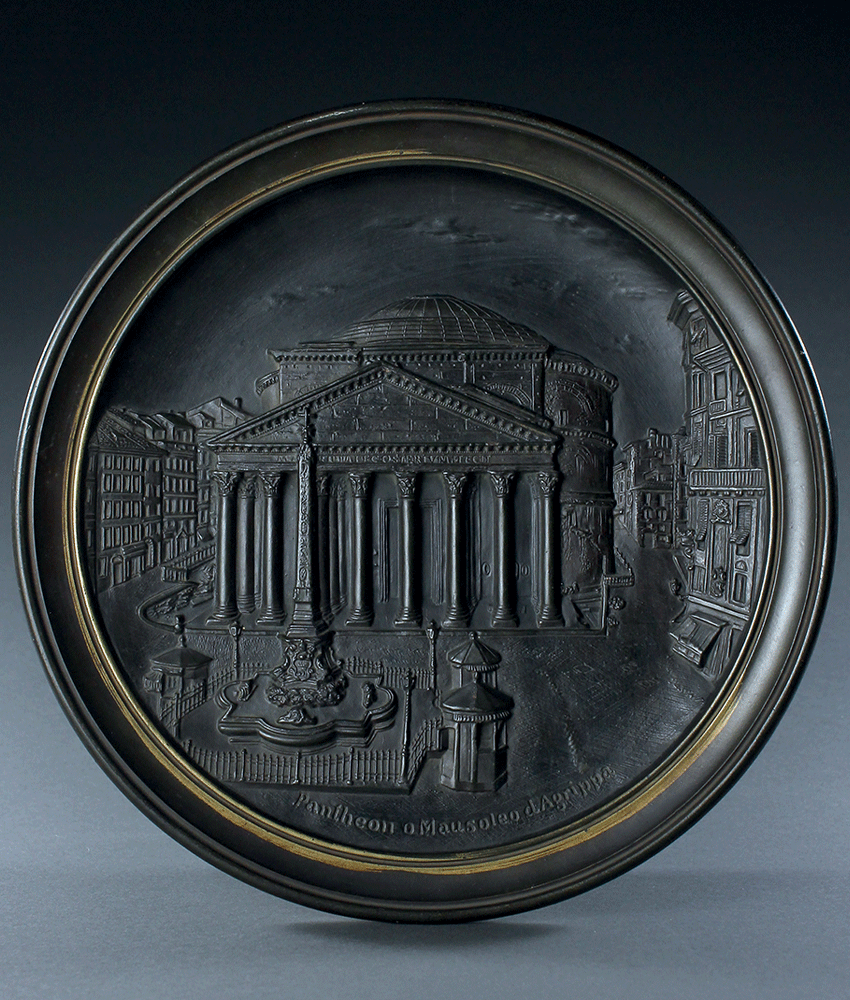 Rare Grand Tour relief plaque of the Pantheon in Rome.